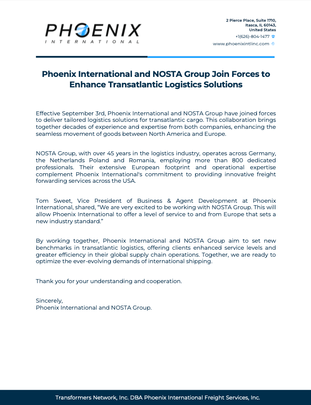 Phoenix International and NOSTA Group Join Forces to Enhance ...